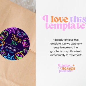 Editable Neon Halloween Favor Tag Template, Spooky Halloween Party ...