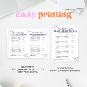 Printable 4th of July Crazy USA Laws Game, July 4th Games, Independence ...