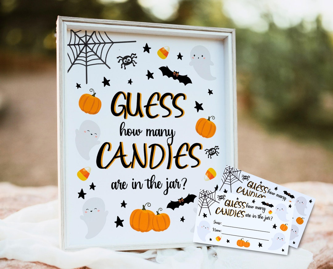 Halloween Game, Guess How Many Candies Are in the Jar Halloween Baby ...