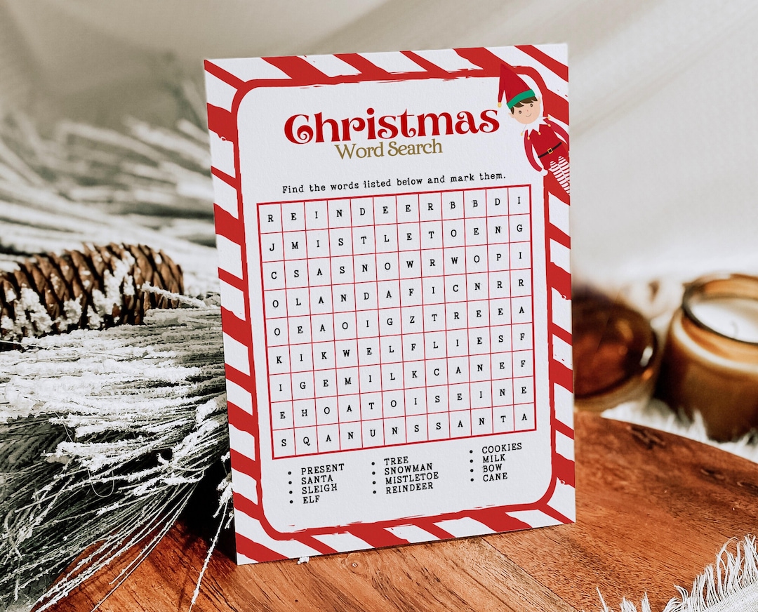 Printable Christmas Word Search Game, Christmas Printable Games, Fun ...