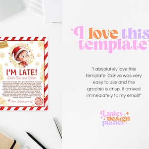 Editable Elf I'm Late Arrival Letter, Christmas Elf Last Minute Letter ...