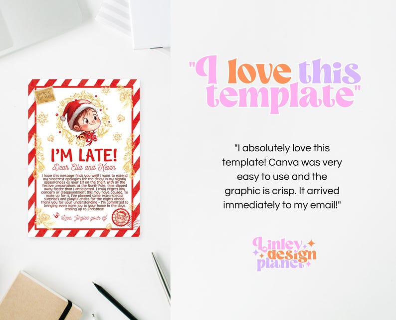 Editable Elf I'm Late Arrival Letter, Christmas Elf Last Minute Letter ...