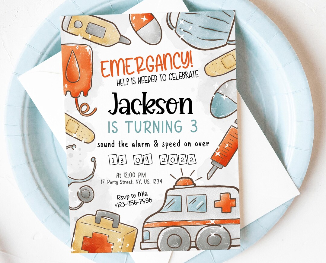 Editable Doctor Birthday Invitation, Prescription Medical Boy Birthday ...