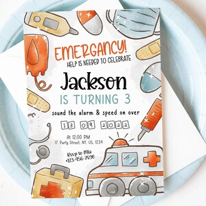 Editable Doctor Birthday Invitation, Prescription Medical Boy Birthday ...