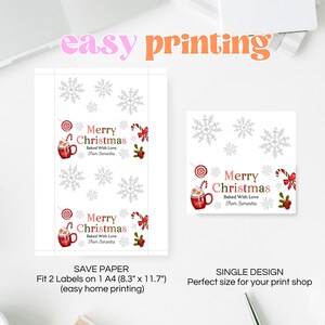 Editable Santa Cookie Bag Topper Template, Christmas Treat Bag Labels ...