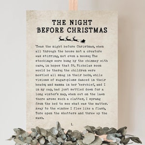 Editable the Night Before Christmas Sign Christmas Printable Twas the ...