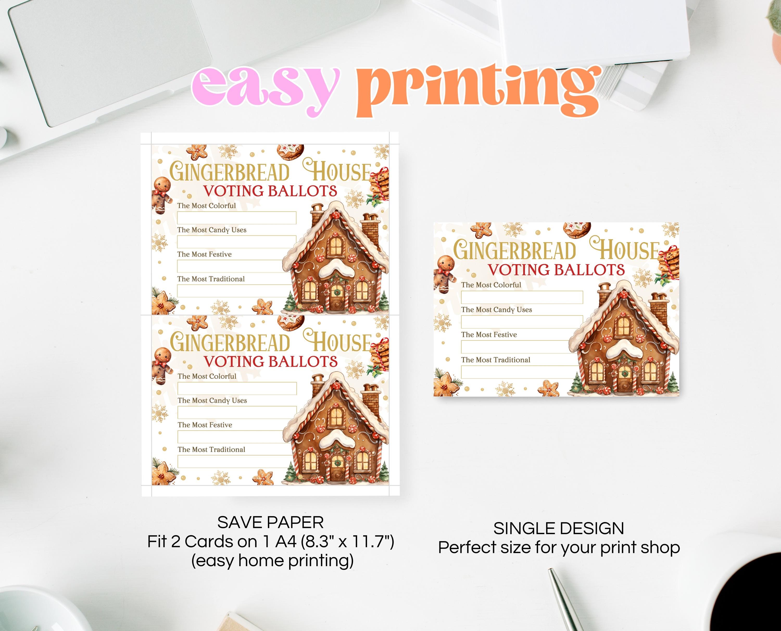 Gingerbread House Voting Contest Template, Red and Gold Christmas ...