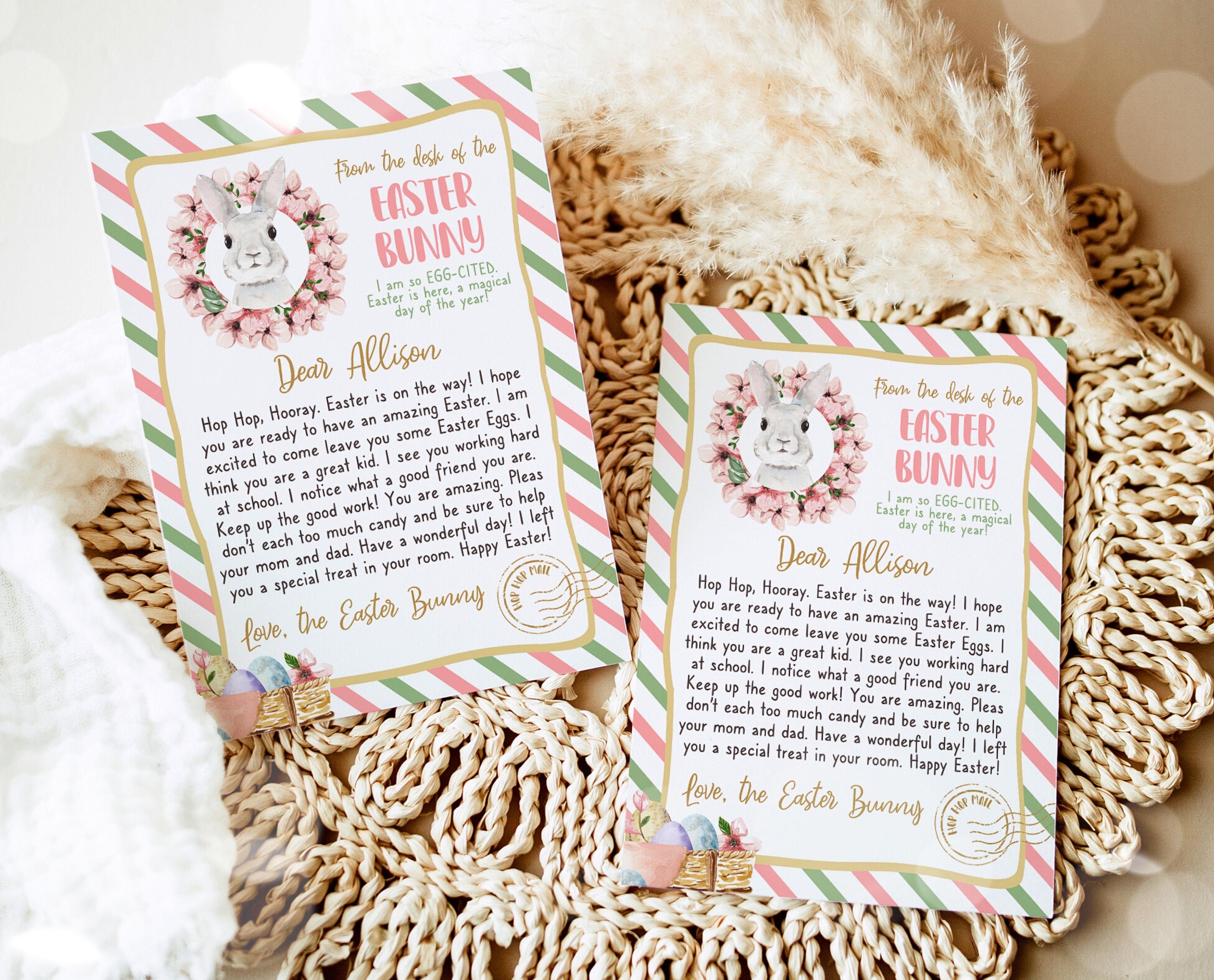 Editable Easter Bunny Arrival Letter Easter Bunny Return - Etsy