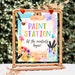 Paint Station Sign Art Birthday, Rainbow Art Party Birthday Let's Paint ...