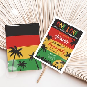 Editable Reggae Birthday Party Invitation, Reggae One Love 1st Birthday ...