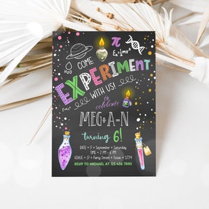 Editable Scientist Birthday Invitation, Science Experiment Birthday ...