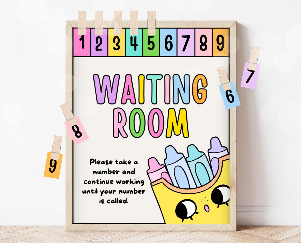 Editable Teacher Waiting Room Sign: Number Pegs (digital Download) - Etsy