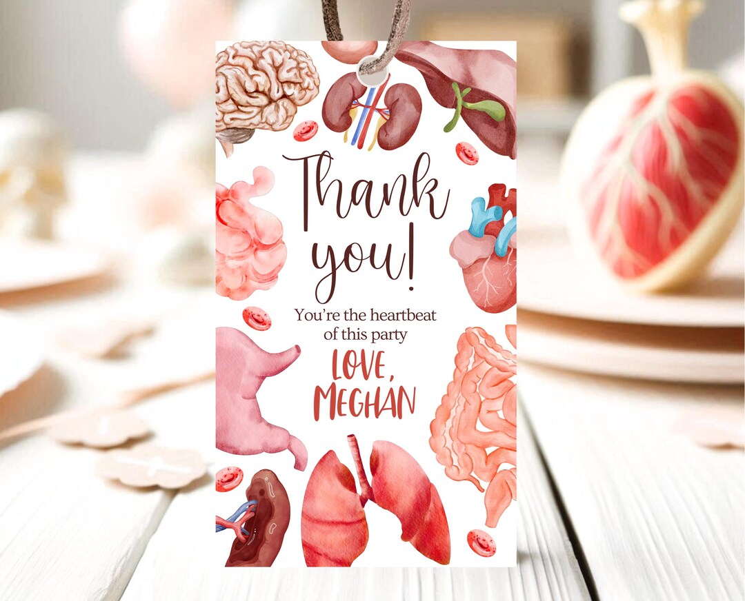 Editable Anatomy Birthday Favor Tags: Science Party (digital Download ...