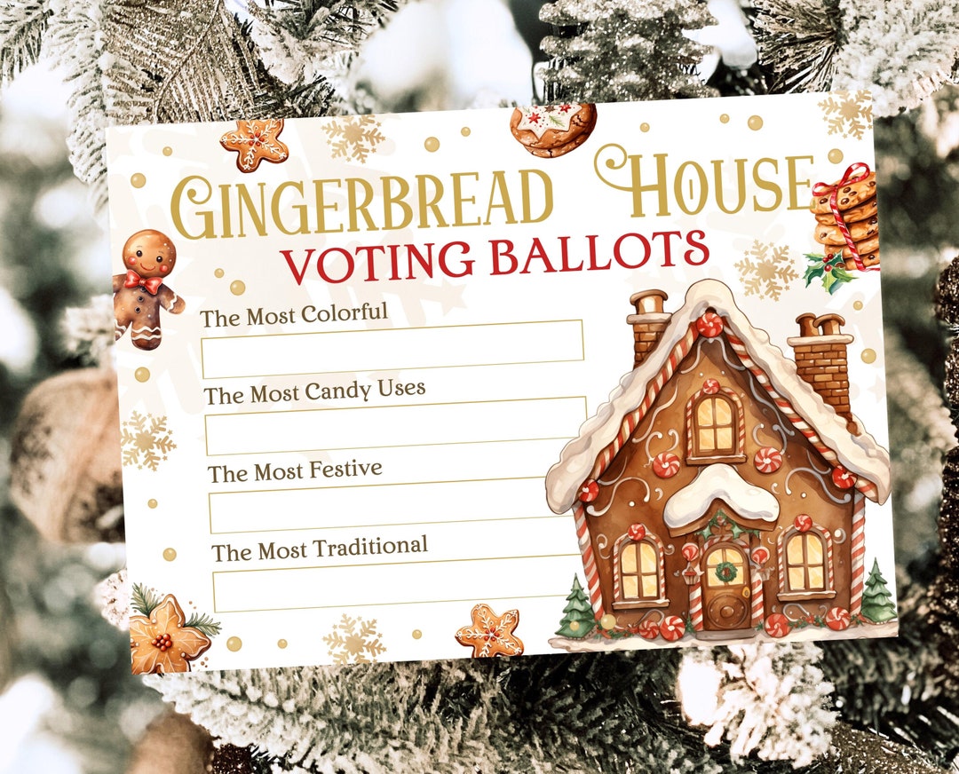 Gingerbread House Voting Contest Template, Red and Gold Christmas ...