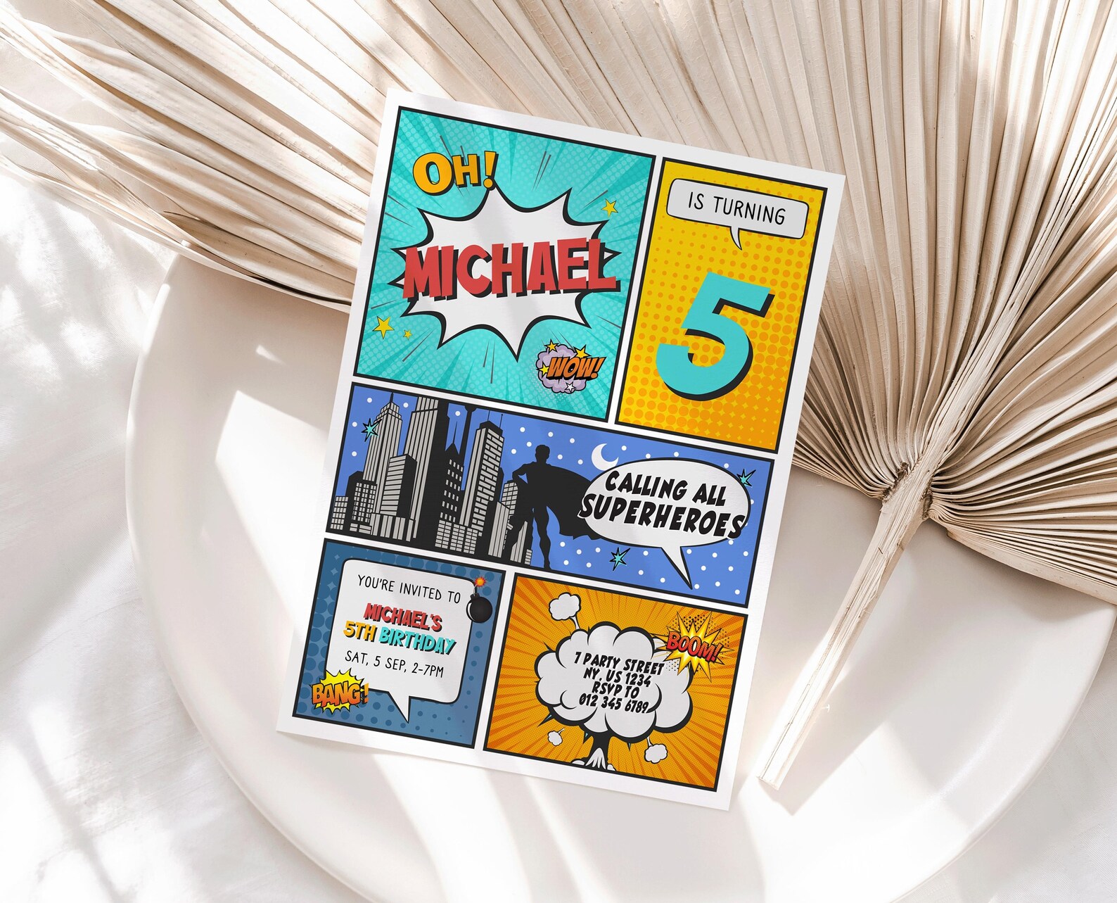 Editable Comic Superheroes Birthday Invitation, Superhero Birthday ...