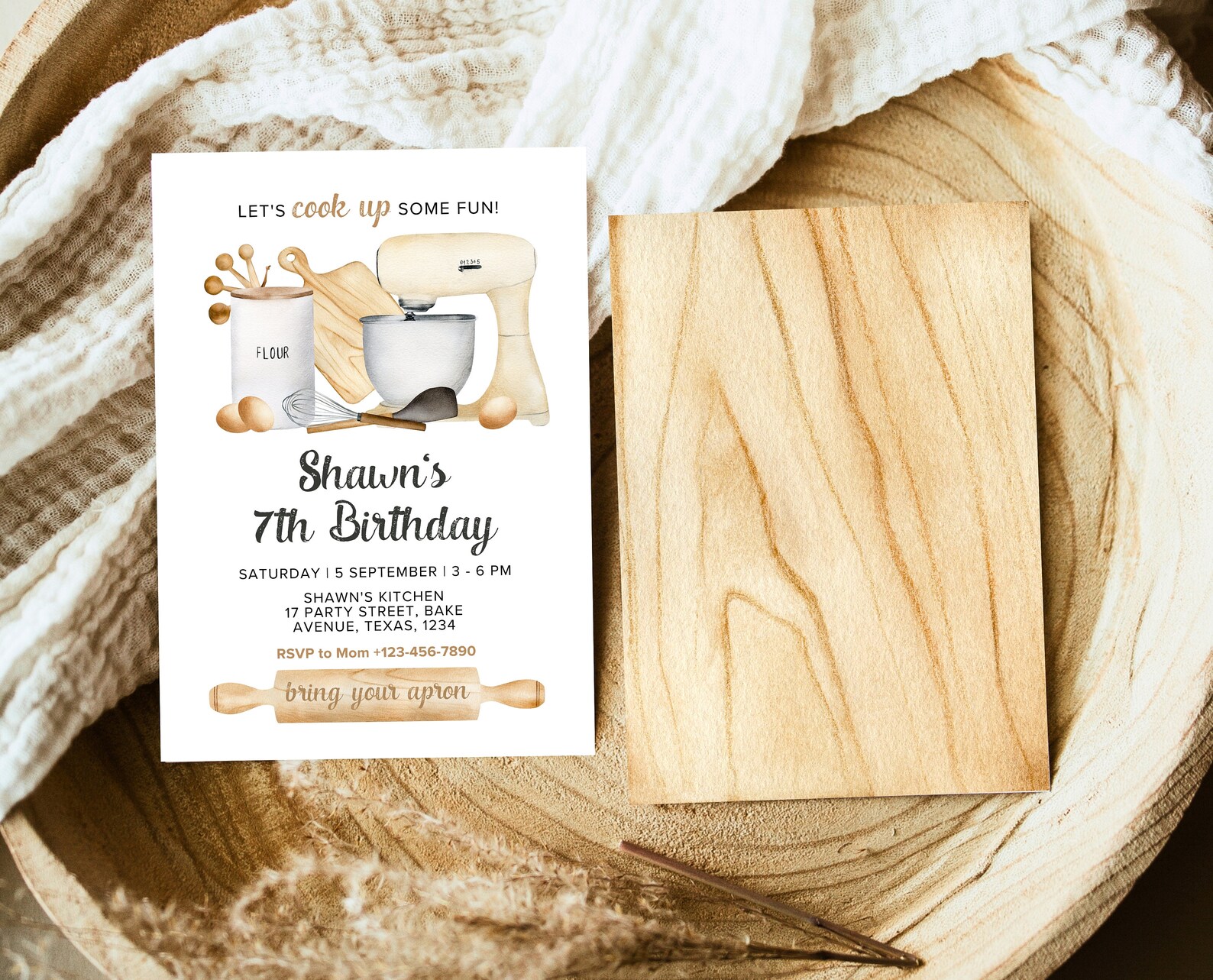 Editable Cooking Party Birthday Invitation, Baking Cooking Party ...