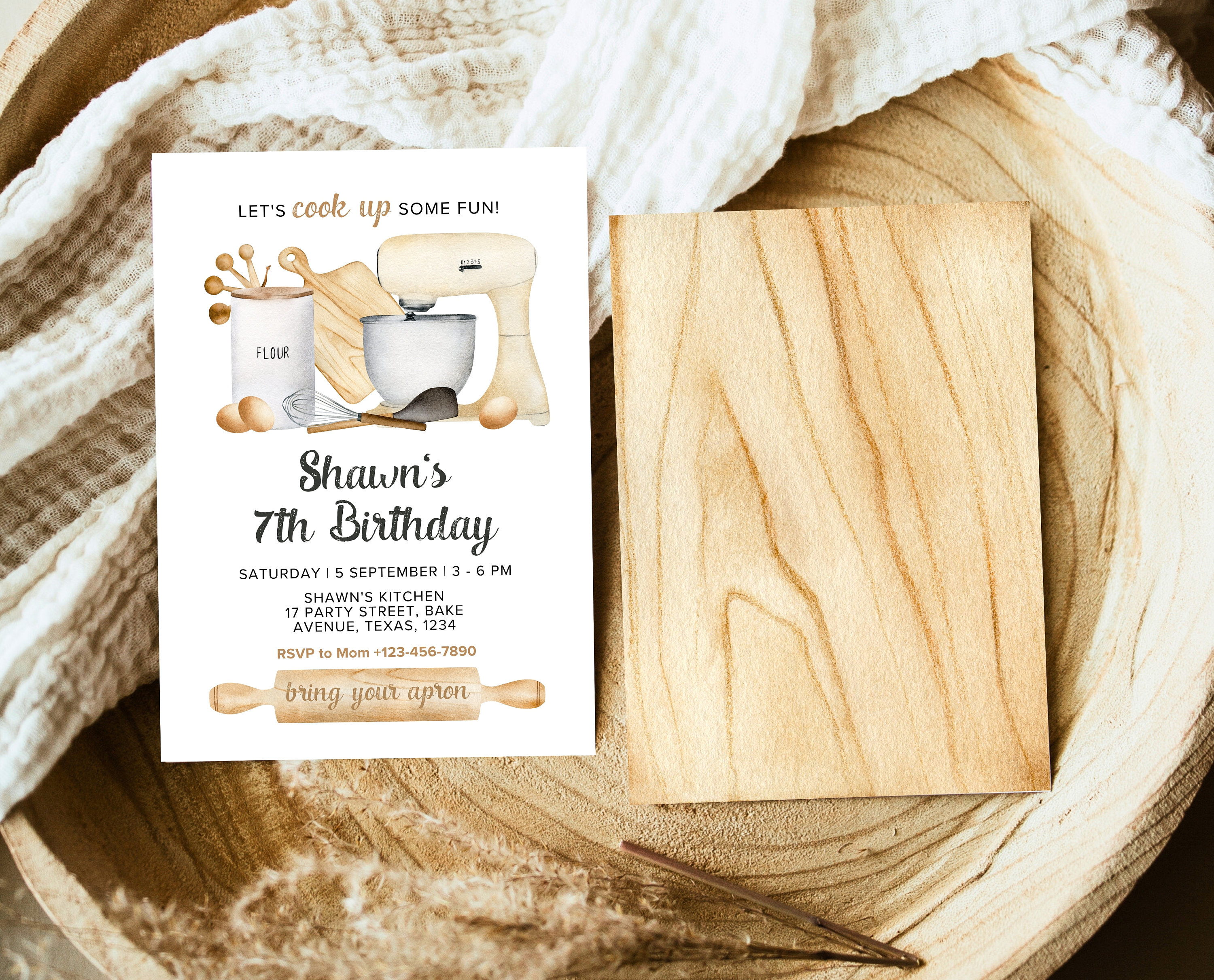 Editable Cooking Party Birthday Invitation, Baking Cooking Party ...