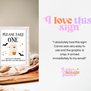 Printable Please Take One Treat Sign, Halloween Trick-or-treat Sign ...
