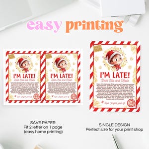 Editable Elf I'm Late Arrival Letter, Christmas Elf Last Minute Letter ...