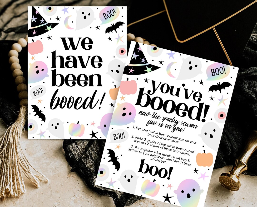 Editable You've Been Booed! Card, Halloween Printable for Friend, You ...