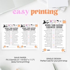 Halloween What Would You Rather Game, Halloween Trivia Game Template ...