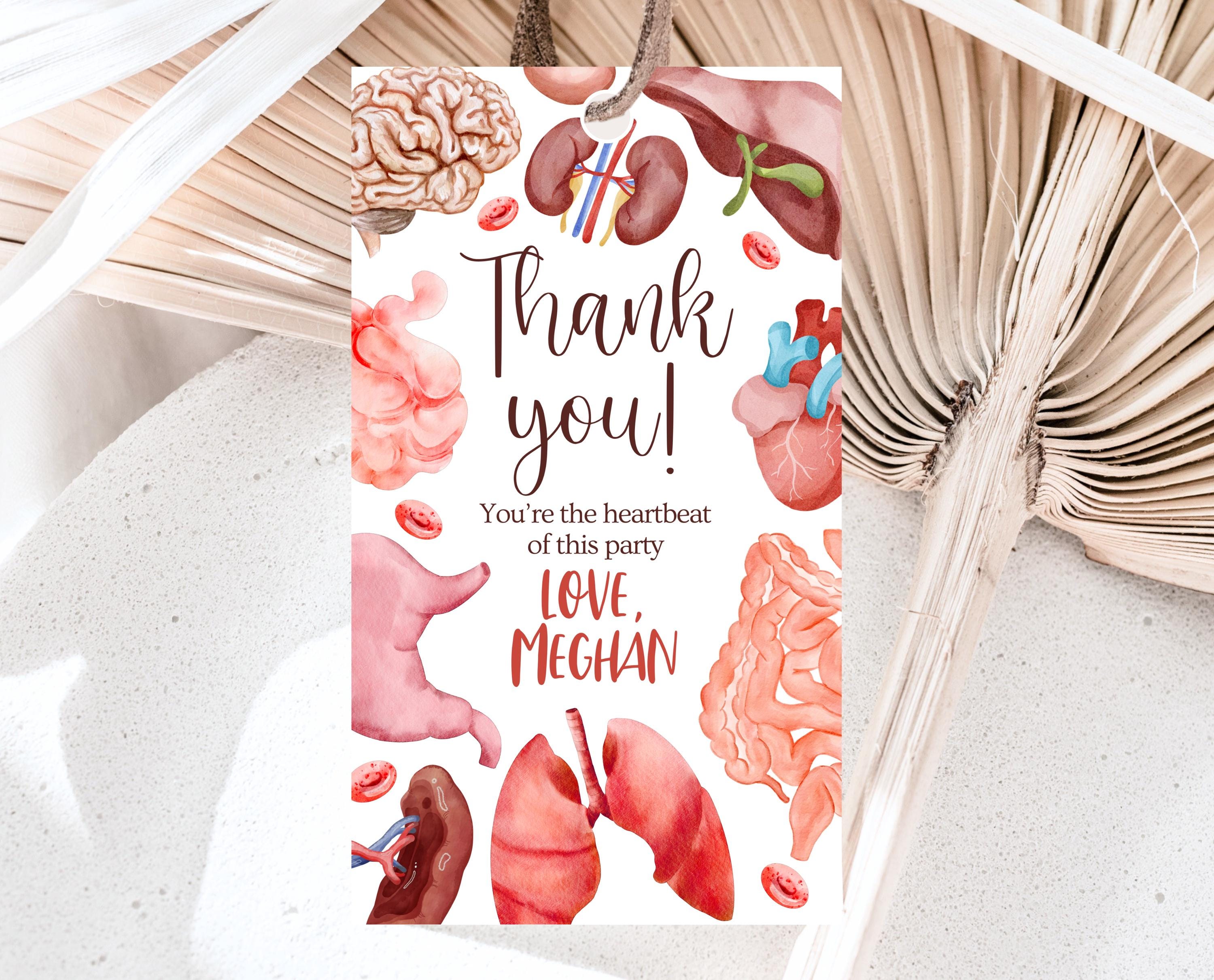 Editable Anatomy Birthday Favor Tags: Science Party (digital Download ...