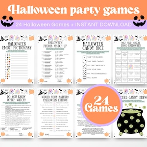 Printable 24 Halloween Games Bundle, Halloween Games, Halloween Trivia ...