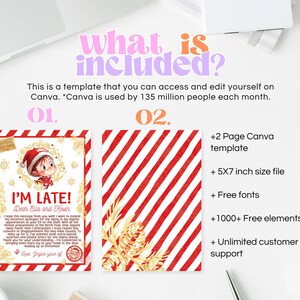 Editable Elf I'm Late Arrival Letter, Christmas Elf Last Minute Letter ...