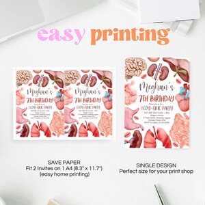 Editable Anatomy Birthday Invitation: Science Party (digital Download ...