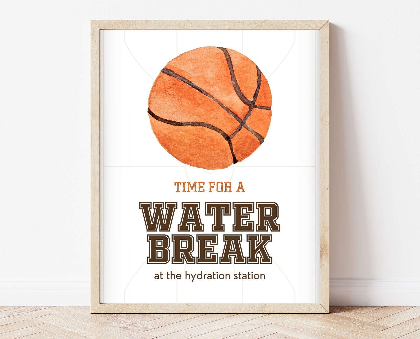 Basketball Water Break Sign, Printable Template (digital Download) - Etsy