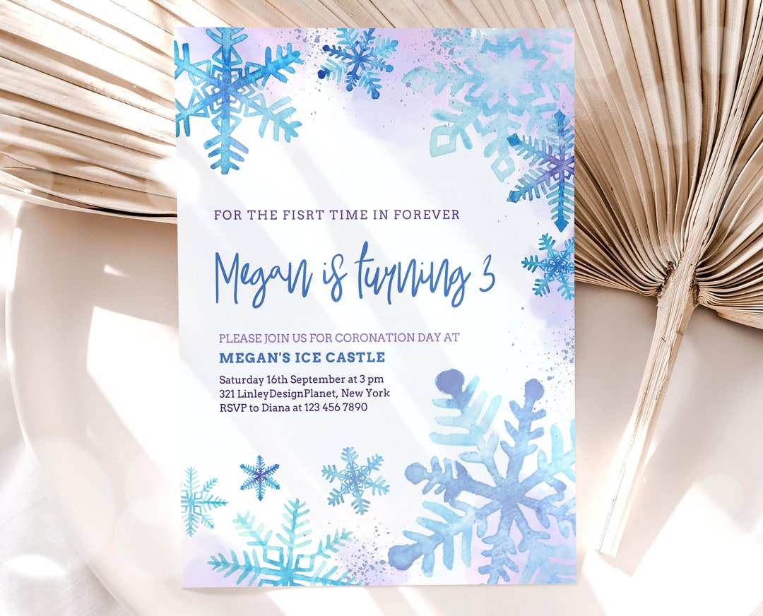 Editable Snow Birthday Invitation, Kids Winter Birthday Party ...