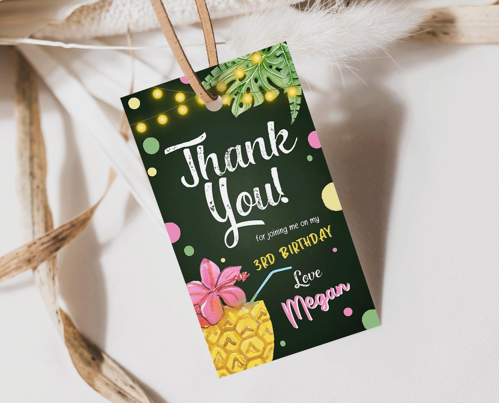 Editable Hawaiian Luau Birthday Favor Tag Tropical Pool Party - Etsy