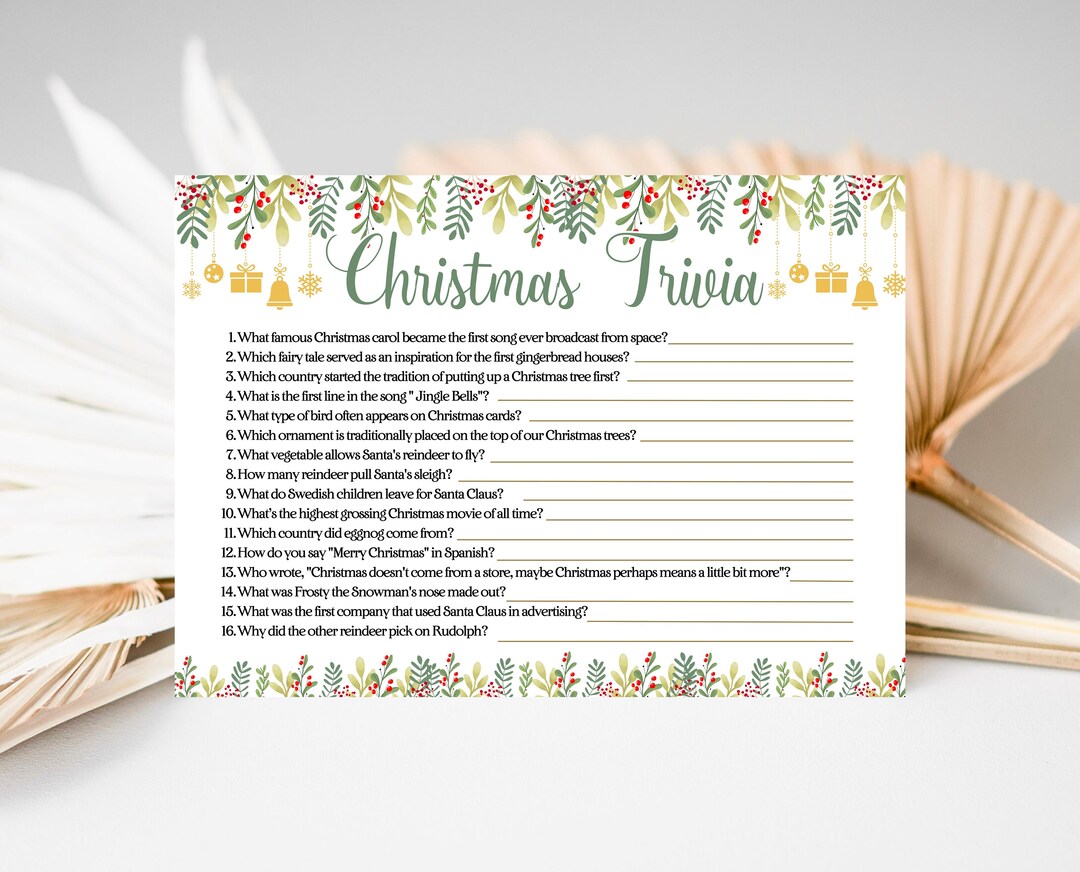 Editable Christmas Trivia Game Template, Printable Christmas Party ...