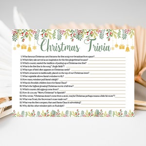 Editable Christmas Trivia Game Template, Printable Christmas Party ...