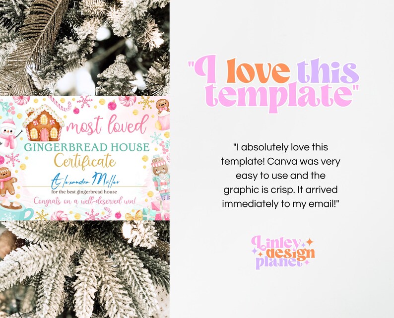 Editable Gingerbread House Winner Certificate, Pink Christmas ...
