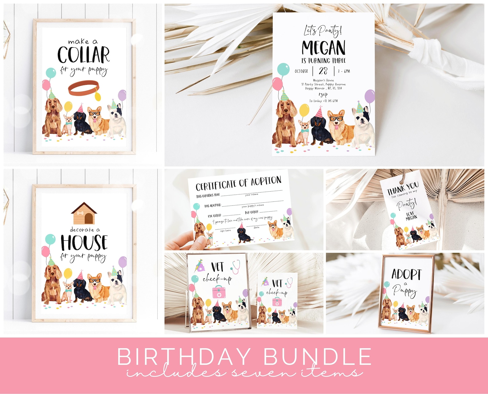 Editable Puppy Dog Birthday Party Bundle Puppy Birthday - Etsy