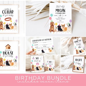 Editable Puppy Dog Birthday Party Bundle, Puppy Birthday Invitation ...