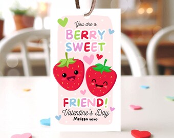 Editable Happy Valentine's Day Gift Tag, Pink Red Heart Sunglasses Tag ...