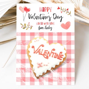 Editable Valentine's Day Cookie Card, Happy Valentines Day Cookie ...