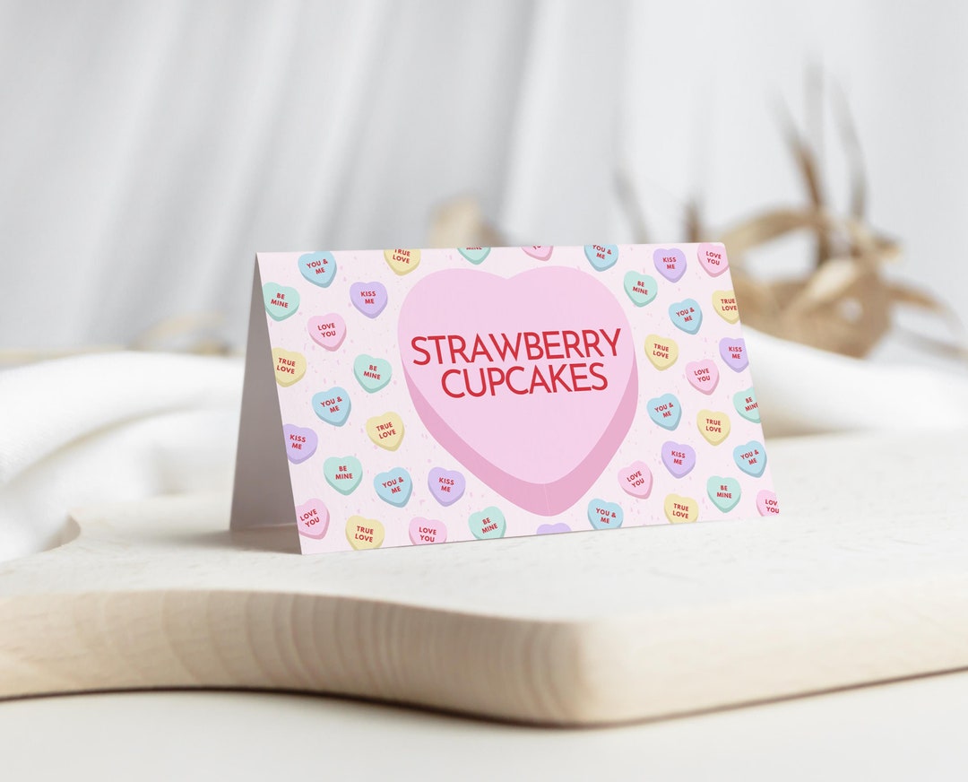 Editable Sweetheart Candy Birthday Food Label, Conversation Hearts ...