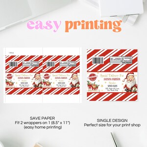 Editable Christmas Candy Bar Wrapper Template, Christmas Chocolate ...