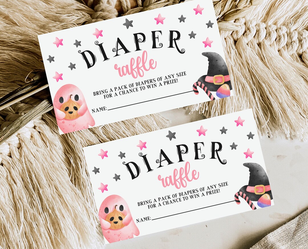Editable Halloween Diaper Raffle, Halloween Baby Shower Game, Printable ...