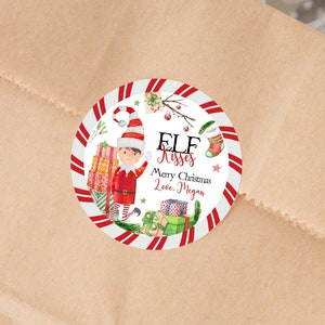 Editable Elf Kisses Gift Tag Template Christmas Eve Gift Tag - Etsy