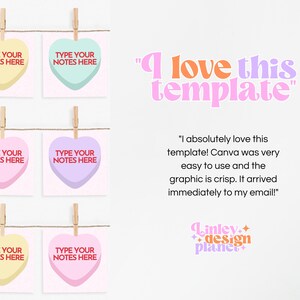 Editable Sweetheart Candy Note Cards, Conversation Hearts Theme Notes ...