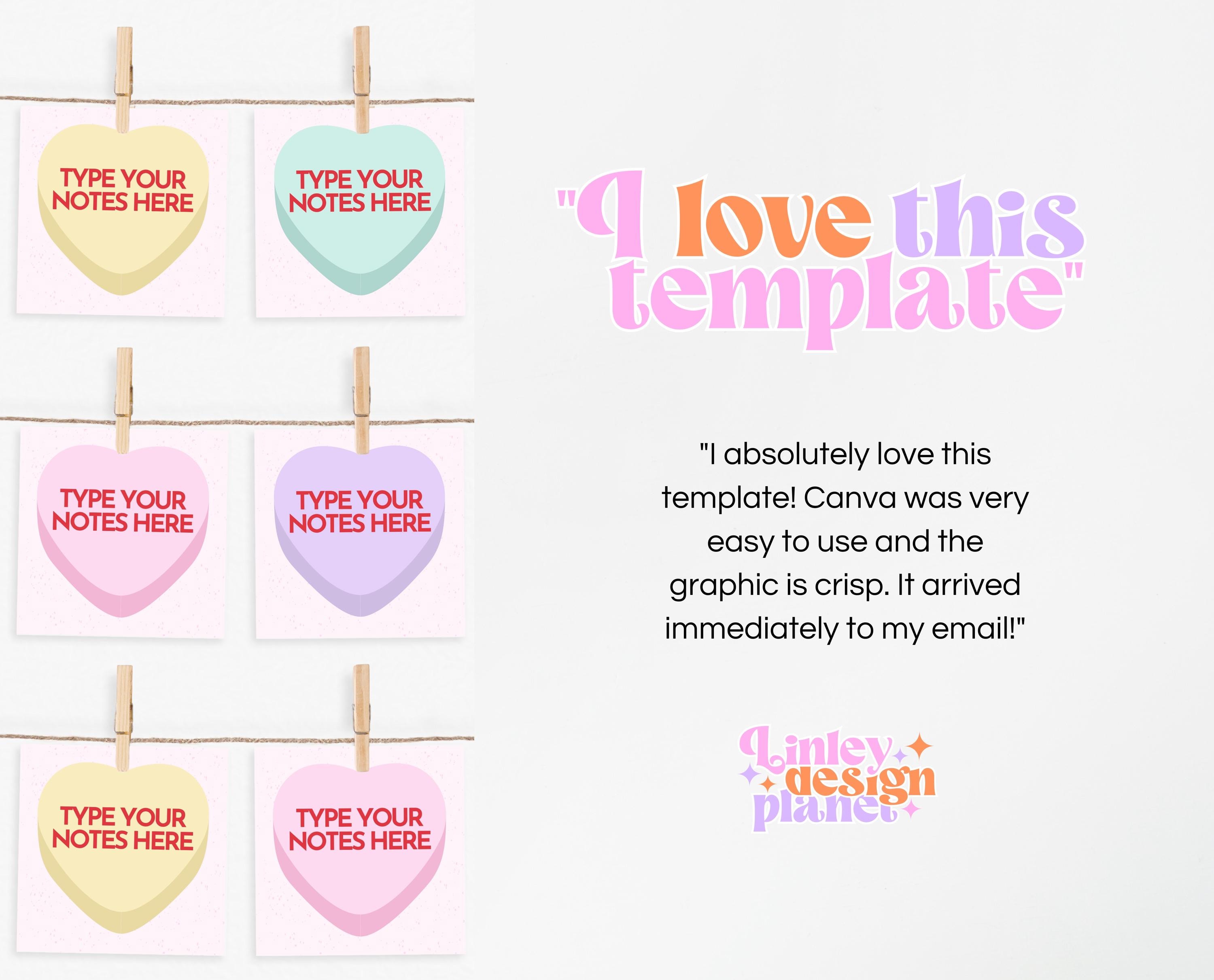 Editable Sweetheart Candy Notes: Valentine's Day Cards (digital ...