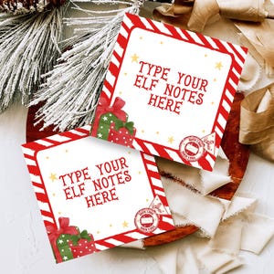 Editable Elf Note Cards Template, Elf Christmas Activities, Christmas ...