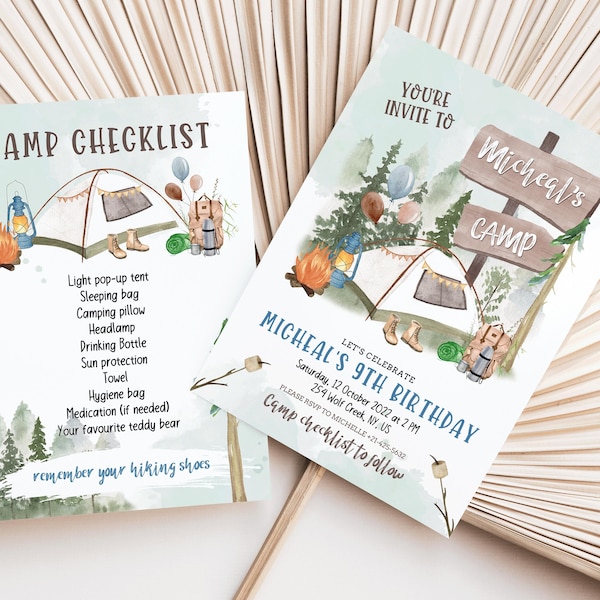 Camp Wedding Invite - Etsy