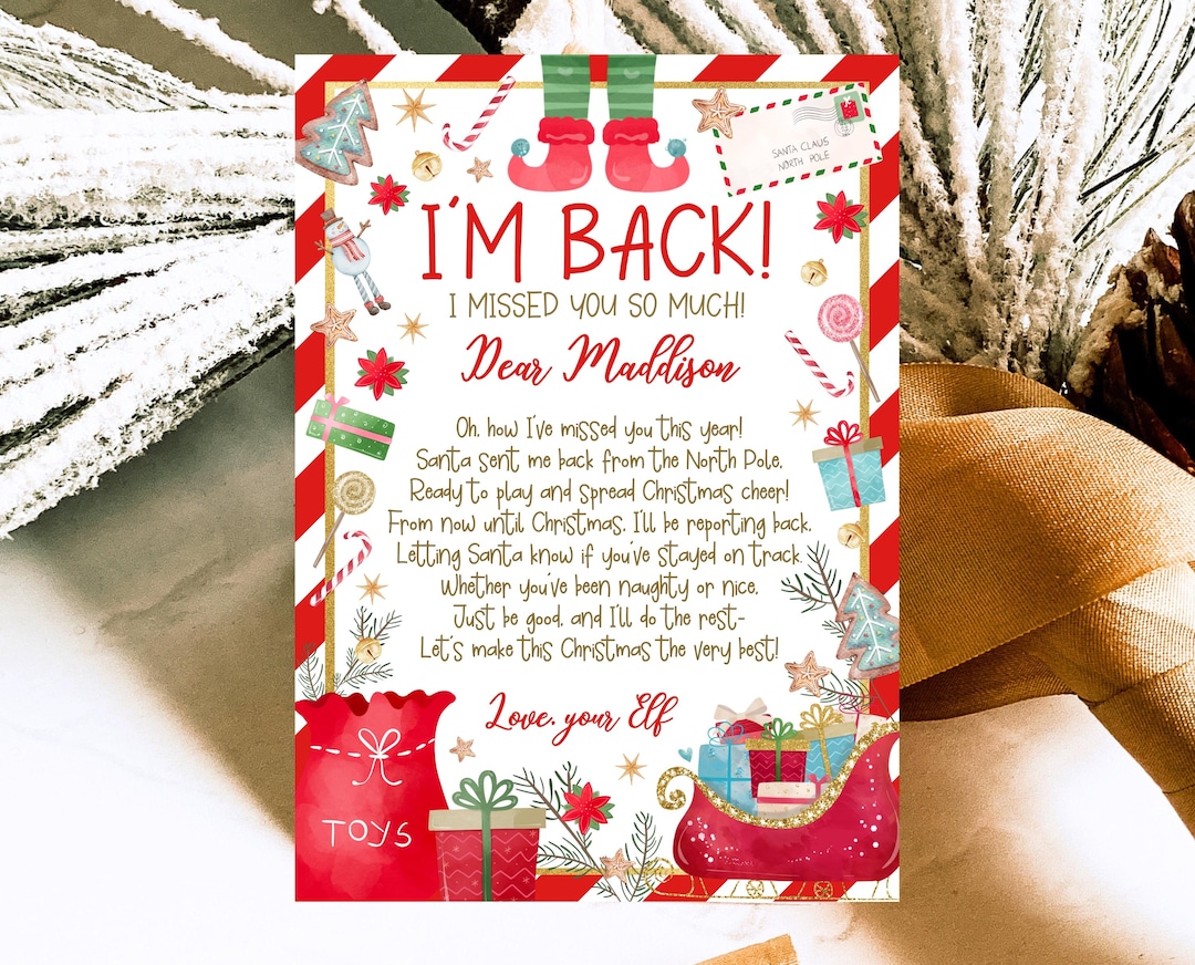 Editable Christmas Elf Arrival Letter, Elf Letter Welcome Letter ...