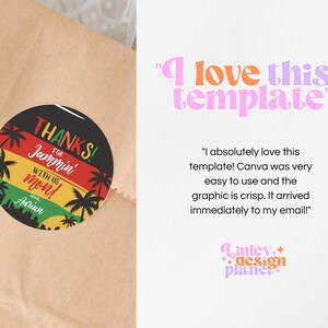 Editable Reggae Birthday Favor Tag Template, Reggae 1st Birthday Party ...