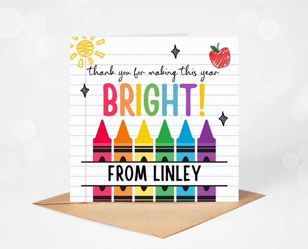 Editable Teacher Appreciation Gift Card: Printable Thank You (canva ...